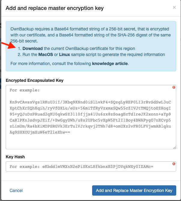 Advanced Key Management Step by Step Activation | OwnBackup Portal | OwnBackup
