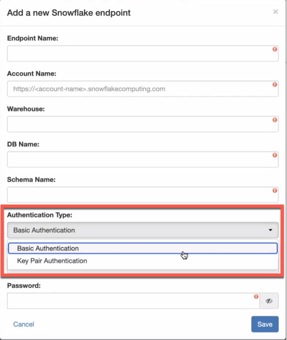 Create a New Snowflake Data Warehouse Endpoint in OwnBackup | OwnBackup Portal | OwnBackup