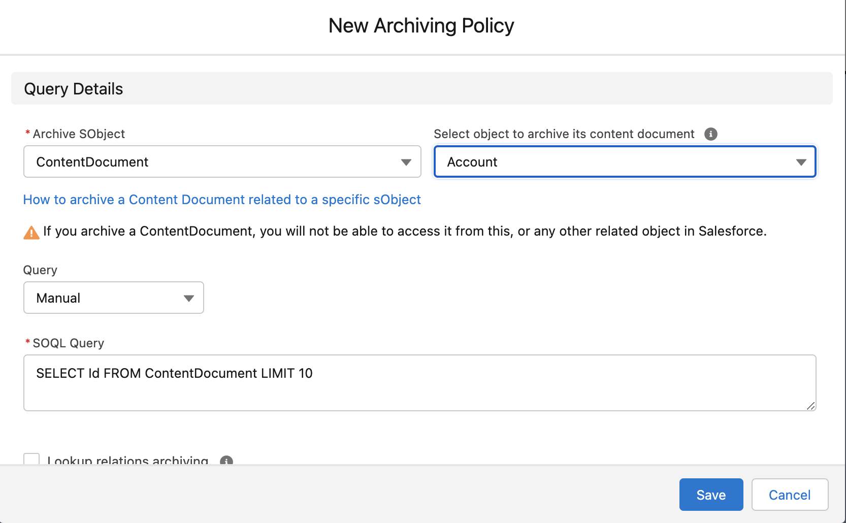 Archive Related ContentDocument | OwnBackup Knowledge Base | OwnBackup